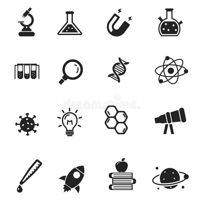 Science Symbol As Atom Sign Isolated Stock Illustration - Illustration ...