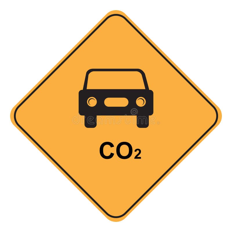 Carbon Emission Traffic Sign Stock Illustration - Illustration of ...