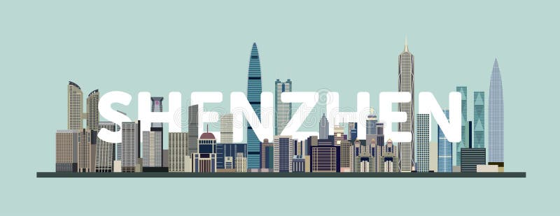 Shenzhen Cityscape Colorful Poster. Vector Illustration Stock Vector ...