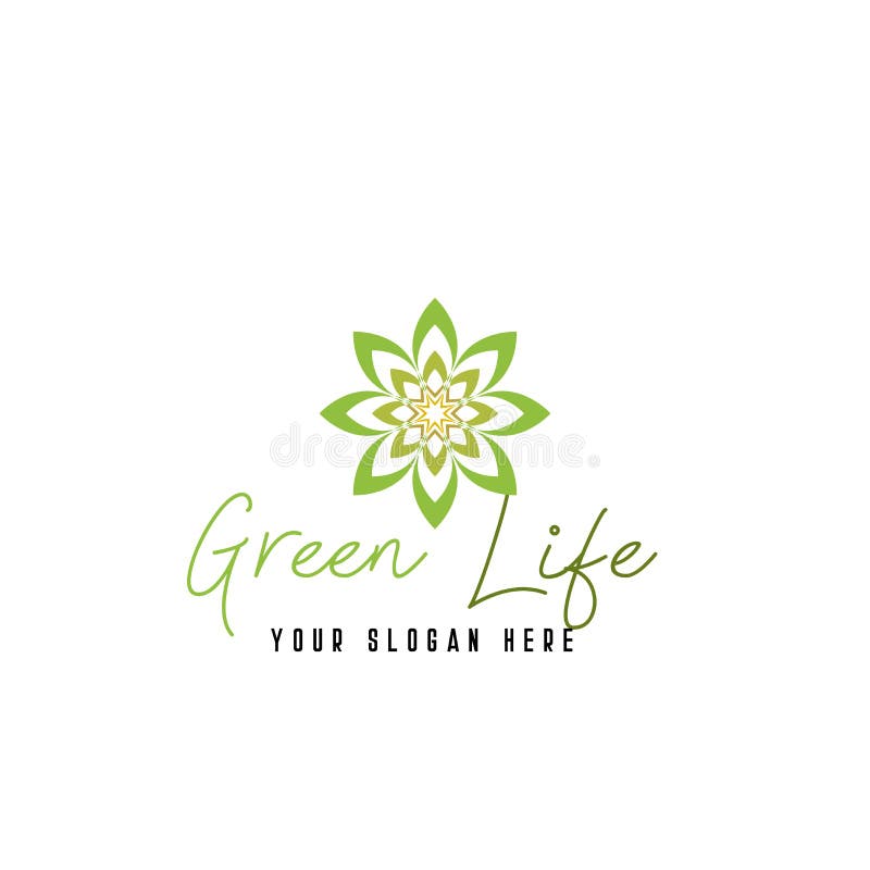 Green life logo design stock illustration. Illustration of friendly ...