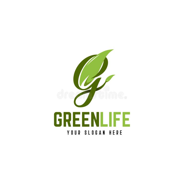 Green life logo design stock illustration. Illustration of friendly ...