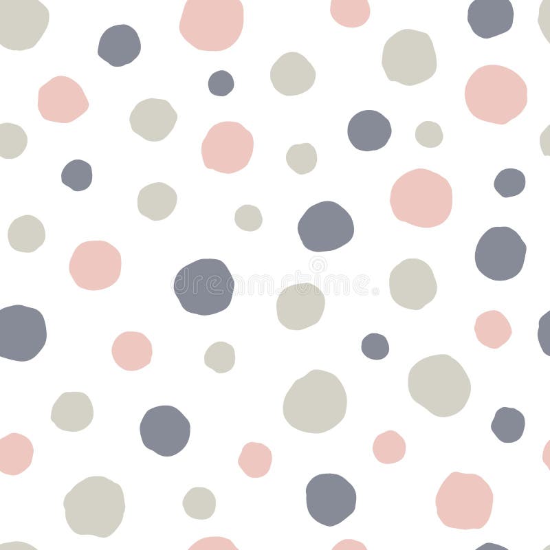 Pastel Dots on a White Background. Seamless Hand-drawn Pattern. Stock ...