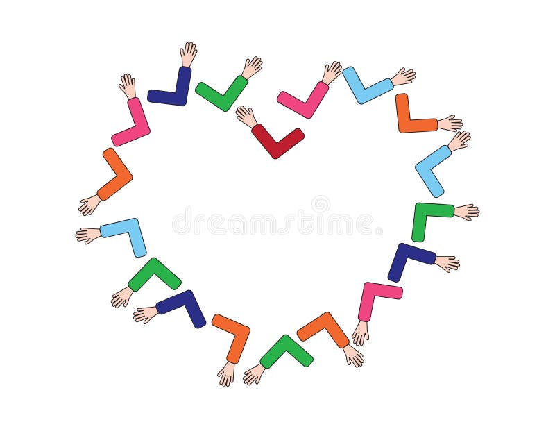 Hands Creating a Heart Shape Touching with Elbows Stock Vector ...