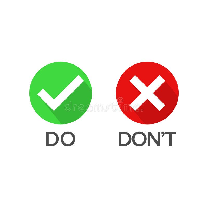Vector Illustration of Do and Don`t Button Choice. Suitable for ...