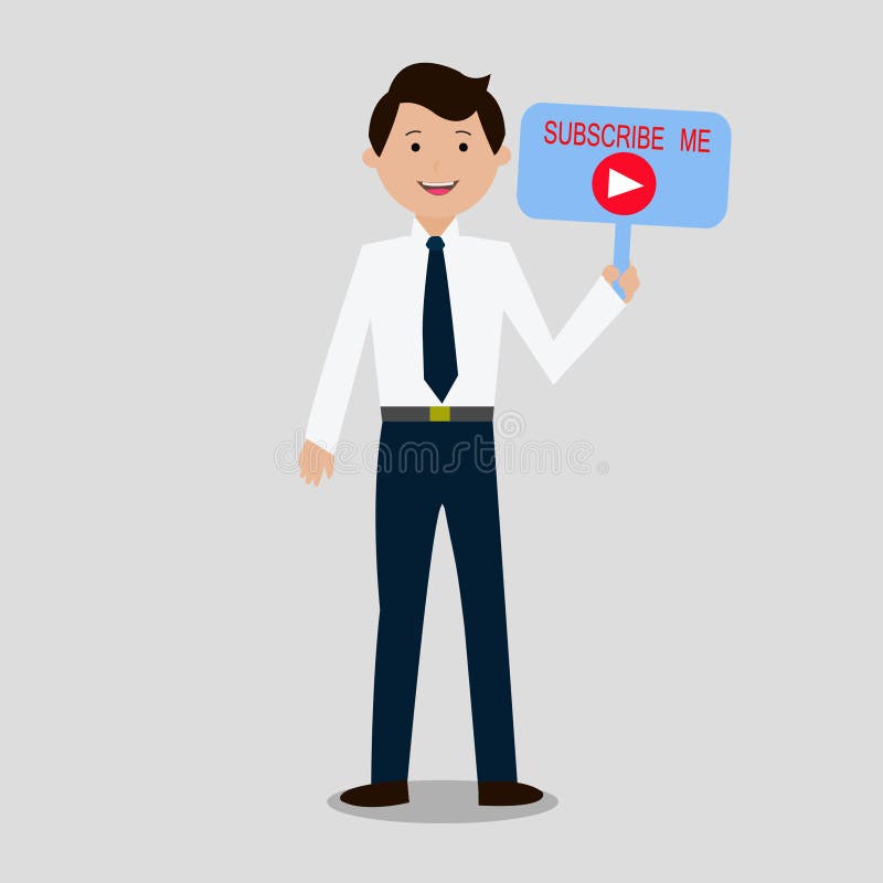 Vector Graphic of Flat Man Subscribe Me Stock Vector - Illustration of ...