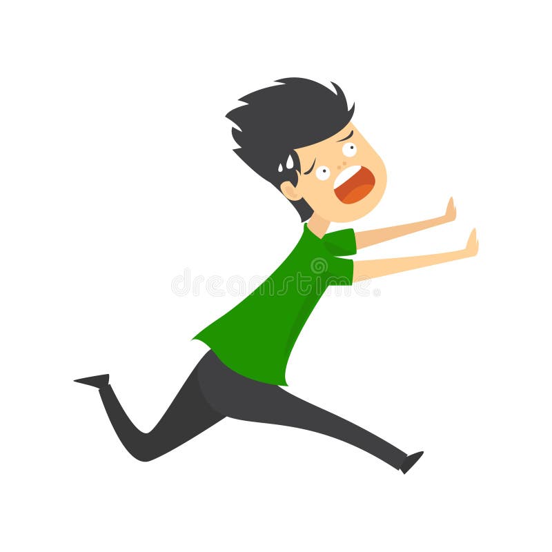 Young man running away stock vector. Illustration of market - 176370543