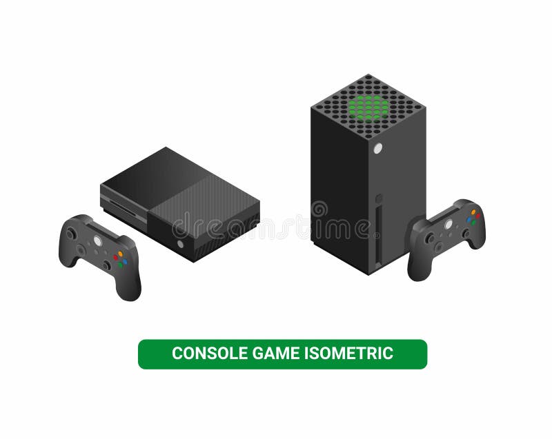Modern Game Console Set with Joypad and Cd Case Concept in Isometric ...