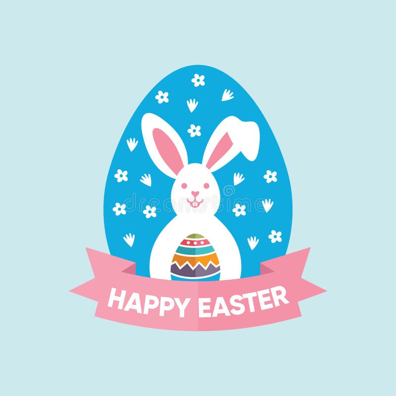 Happy Easter Logo Icon Vector Background Stock Vector - Illustration of ...