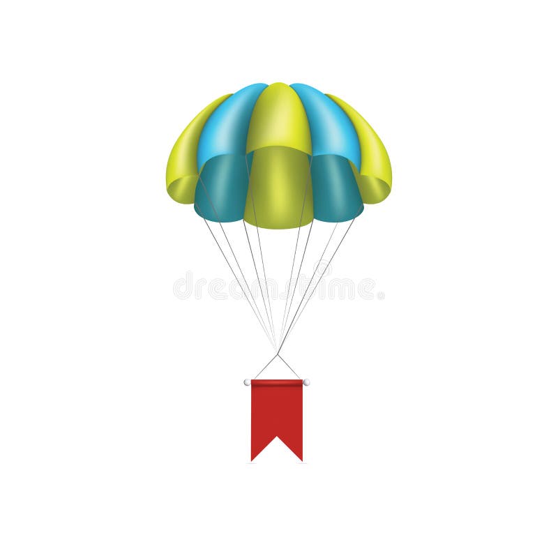 Colorful Parachute and Flag Stock Illustration - Illustration of ...