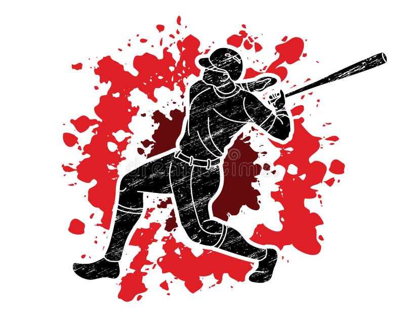 Baseball Player Action Cartoon Sport Graphic Stock Vector ...
