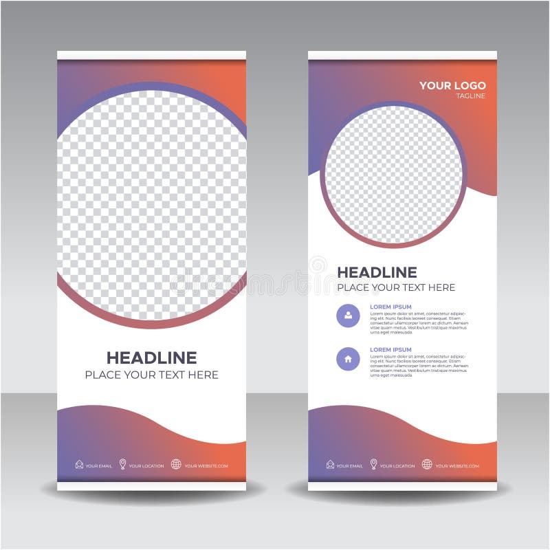 Advertising Signboard Design, with Red Color Gradient Stock Vector ...