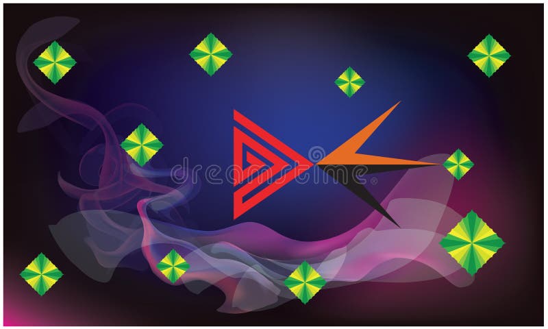 Arrow and Abstract Play Button on Tricolor Background Stock Vector ...