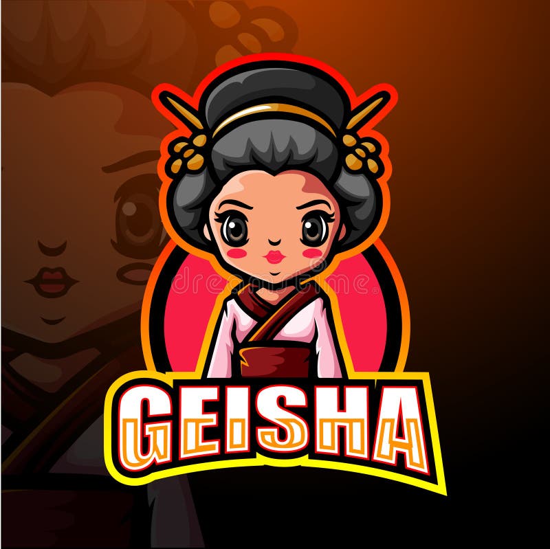 Geisha Mascot Esport Logo Design Stock Vector - Illustration of dress ...