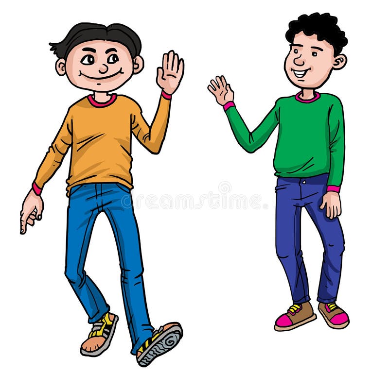 Friends Saying Hi Clip Art