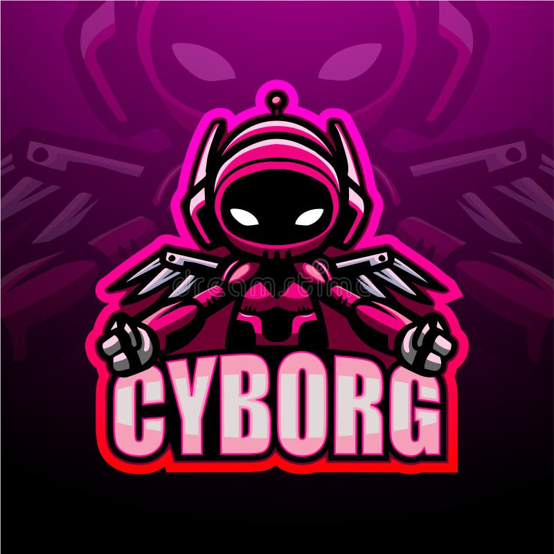 Cyborg Mascot Esport Logo Design Stock Vector - Illustration of cyber ...