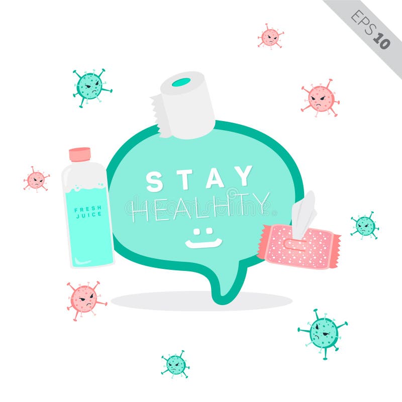 Stay Healthy Icon To Avoid Virus Corona, Vector Stock Illustration ...