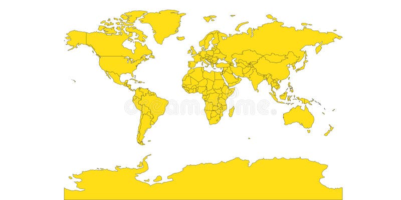 Color Vector Map of the World. Dots Map is Yellow. Stock Vector ...