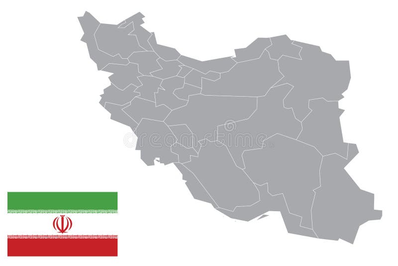Iran Map in 3D. 3d Map with Borders of Regions. Stock Illustration ...