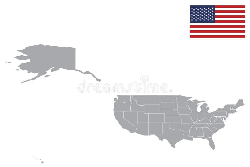 Usa Mercator Map with Flag. Stock Vector - Illustration of country ...