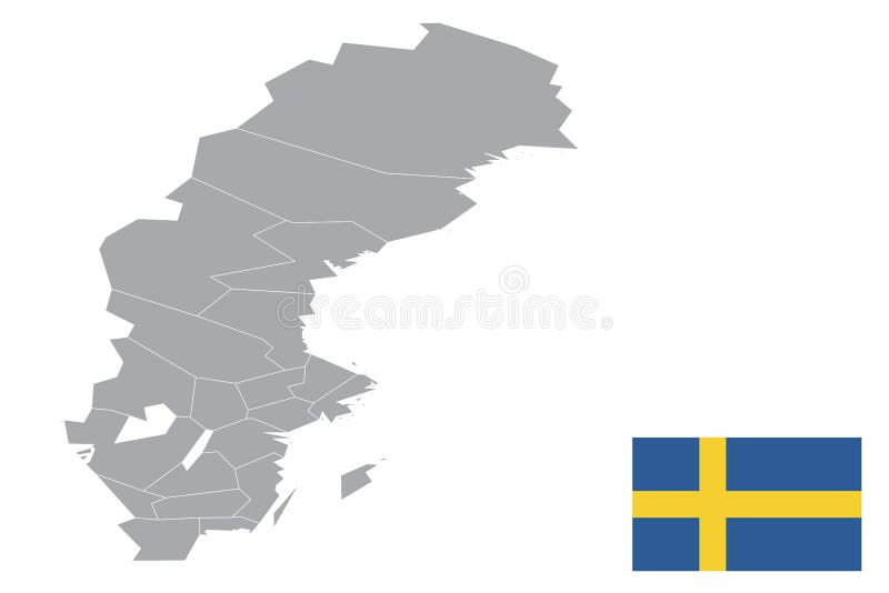 3D Abstract Sweden Map Europe Northern Continent Stock Illustration ...
