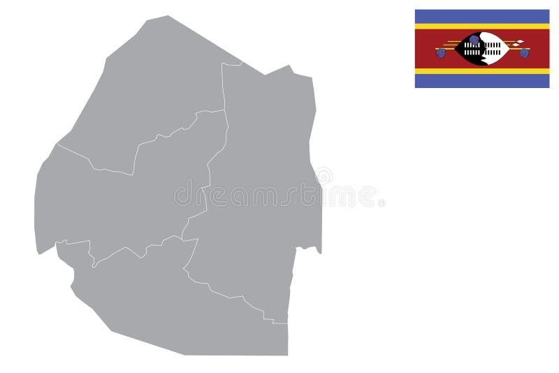 Swaziland map with flag. stock vector. Illustration of city - 177040986