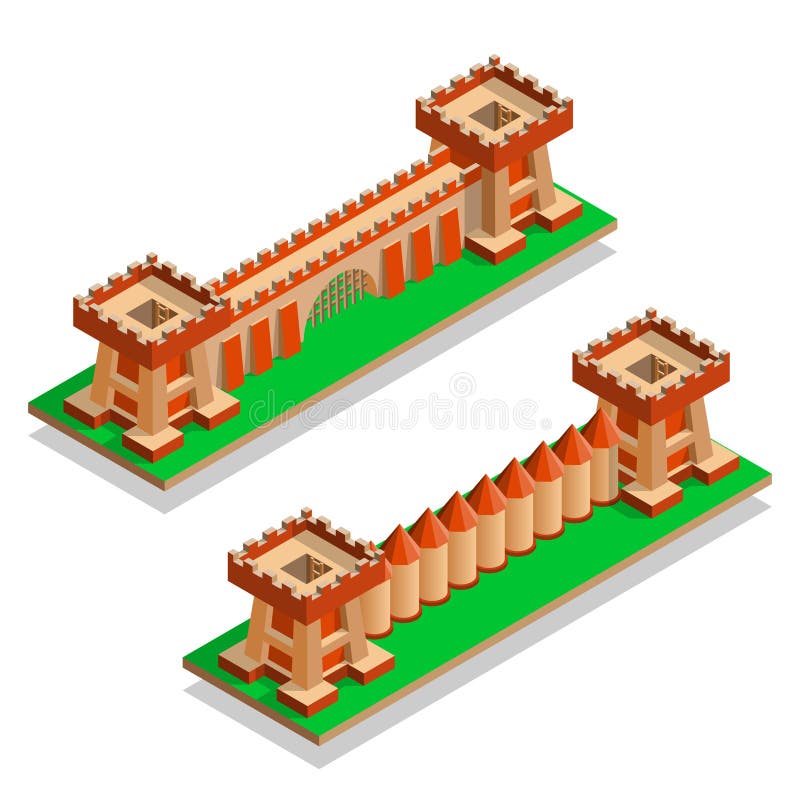 Ancient Fortified Walls Stock Illustrations – 77 Ancient Fortified ...