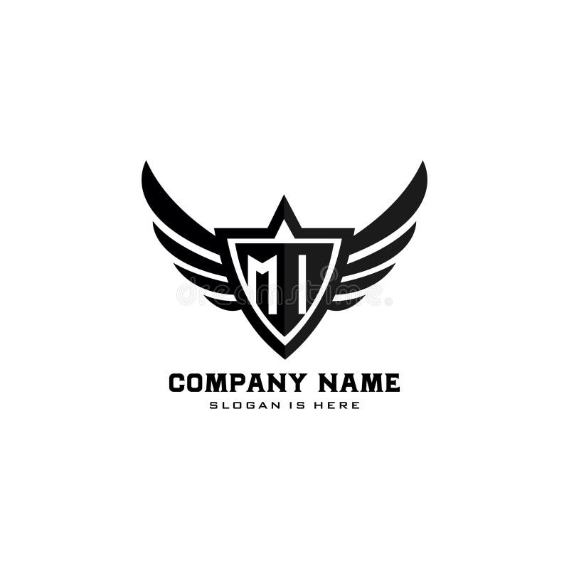 Initial Letters MI Shield Shape Black Monogram Logo Vector Stock Vector ...