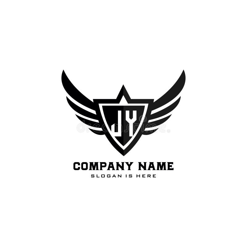 Initial Letters JY Shield Shape Black Monogram Logo Vector Stock Vector ...