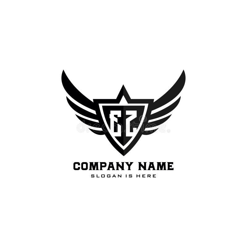 Initial Letters EZ Shield Shape Black Monogram Logo Vector Stock Vector ...