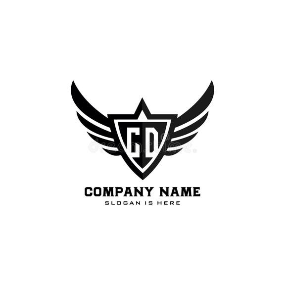 Initial Letters CD Shield Shape Black Monogram Logo Vector Stock Vector ...