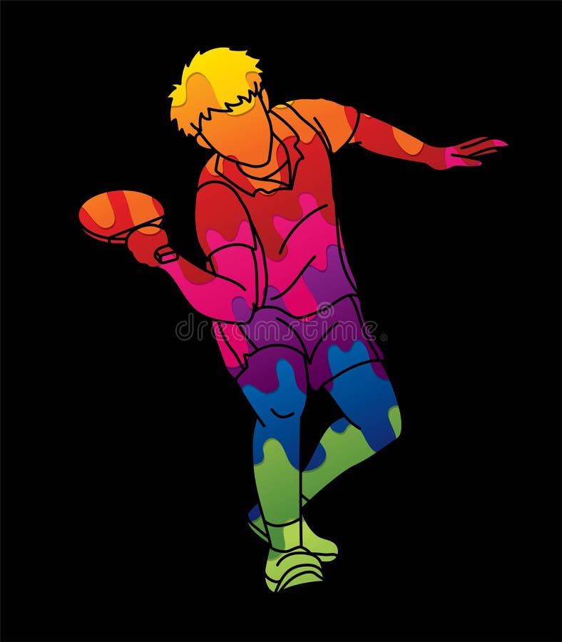 Colorful Abstract Table Tennis Player Stock Illustrations – 42 Colorful ...