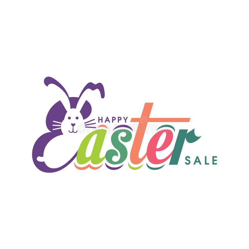Happy Easter Script Typography Lettering Logo Icon Vector Stock Vector ...