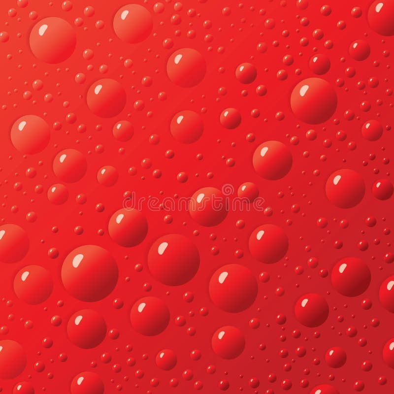 Water Drops on Red Background Stock Vector - Illustration of clean ...
