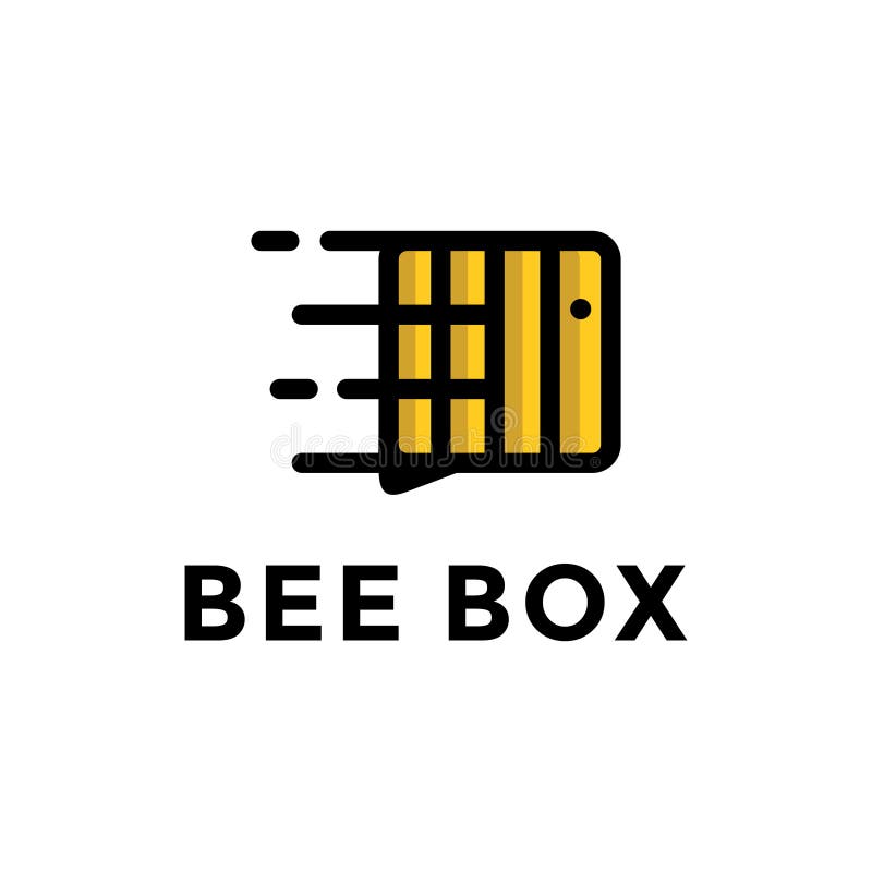 Bee Honey Box Logo Design Vector Stock Vector - Illustration of animal ...