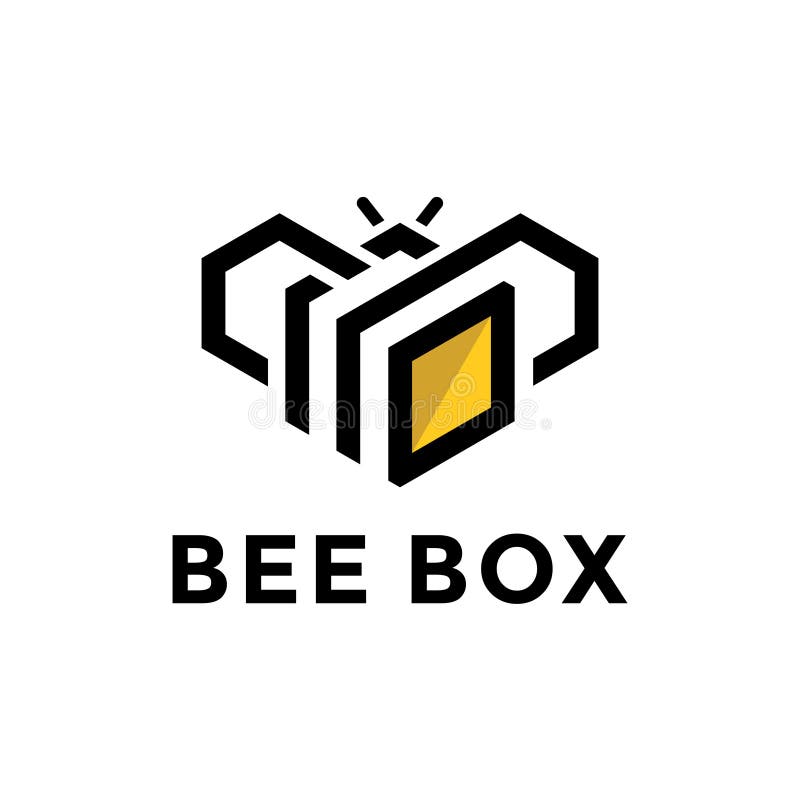Set Bee Honey Box Logo Design Vector Stock Vector - Illustration of ...