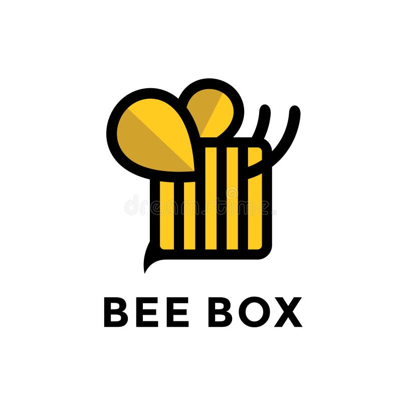Set Bee Honey Box Logo Design Vector Stock Vector - Illustration of ...