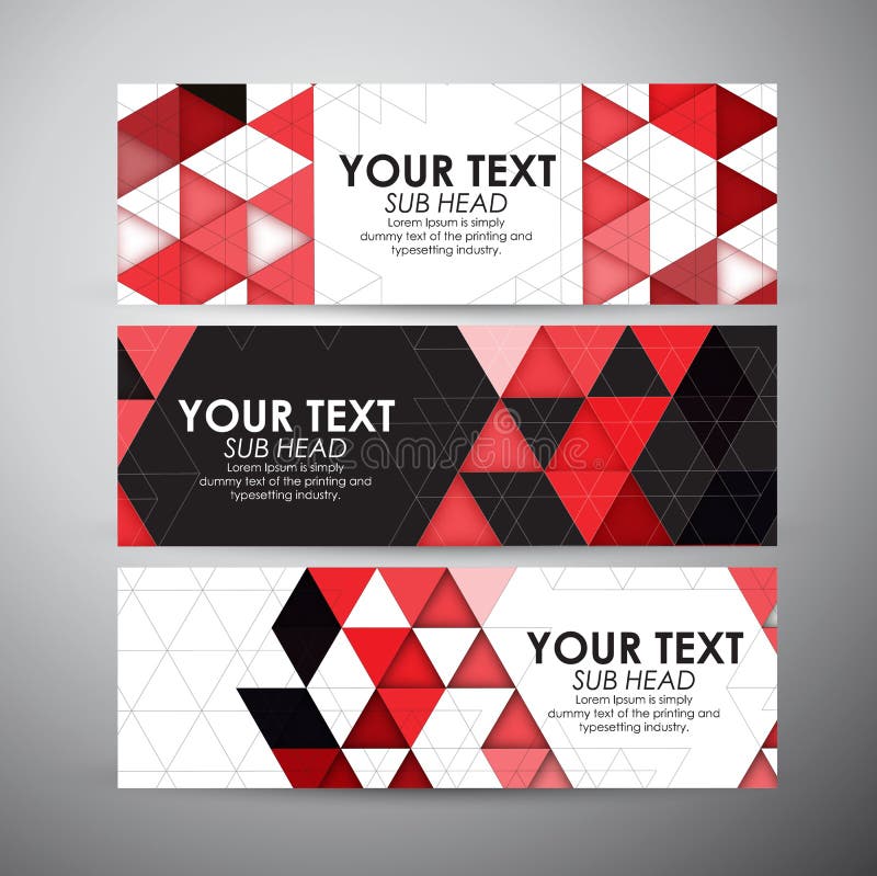 Abstract Geometric Strip Pattern Background. Vector Banners Set ...