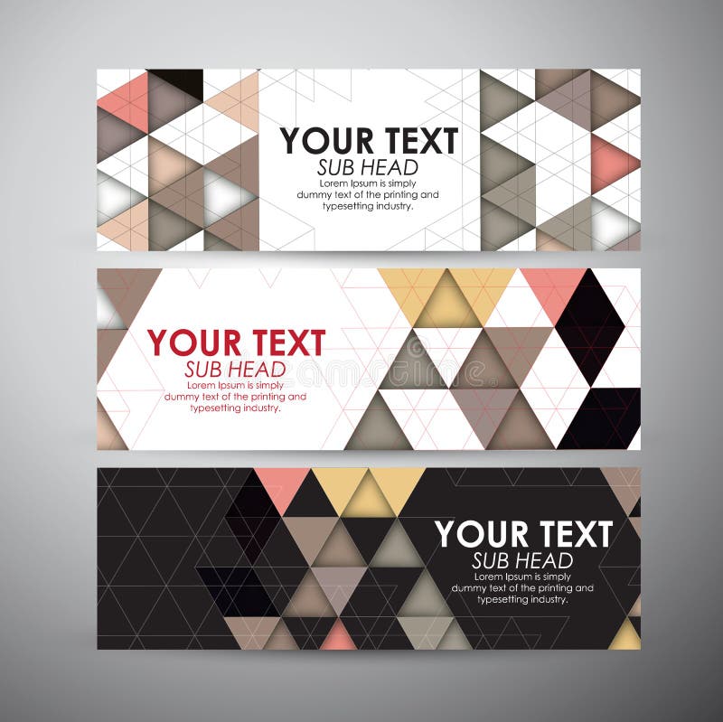 Abstract Geometric Strip Pattern Background. Vector Banners Set ...