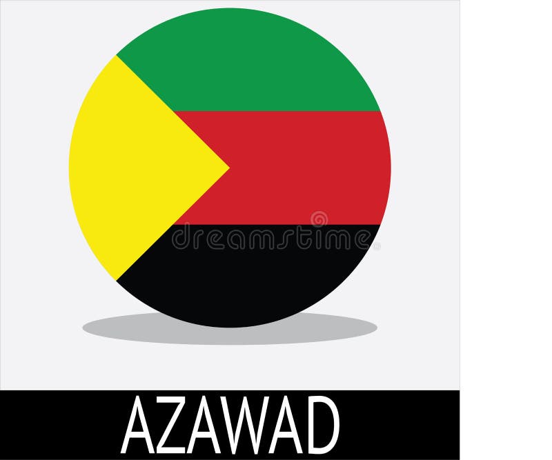 Azawad Country Flag Circle Icon with a White Background Stock Vector ...