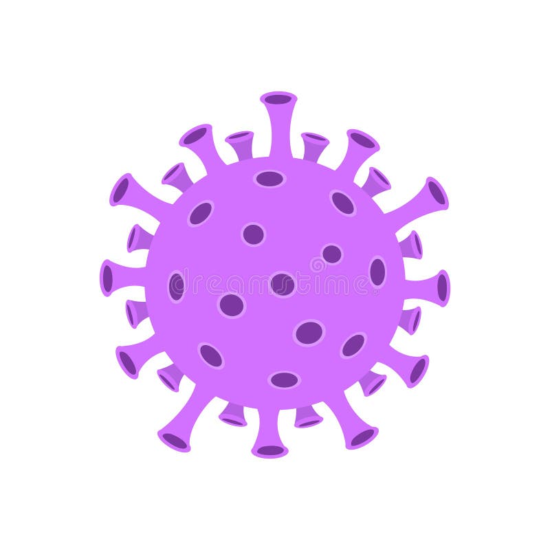 Purple Virus Icon In Cartoon Style Isolated On White Background ...