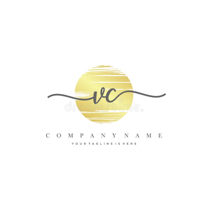VC Initial Letter Handwriting Logo Hand Drawn Template Vector. Stock ...