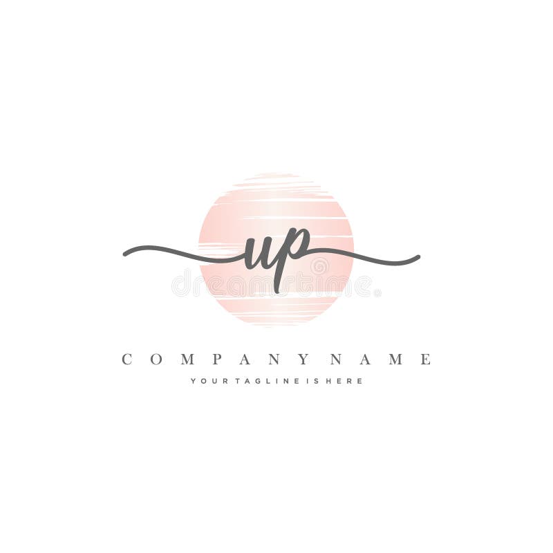 UP Initial Letter Handwriting Logo Hand Drawn Template Vector. Stock ...