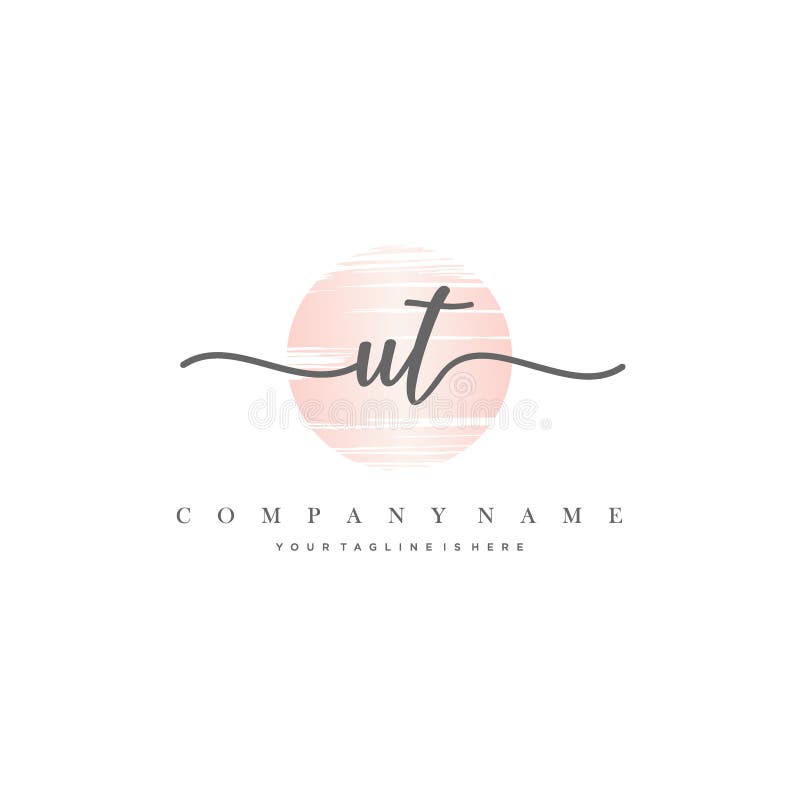 UT Initial Letter Handwriting Logo Hand Drawn Template Vector. Stock ...