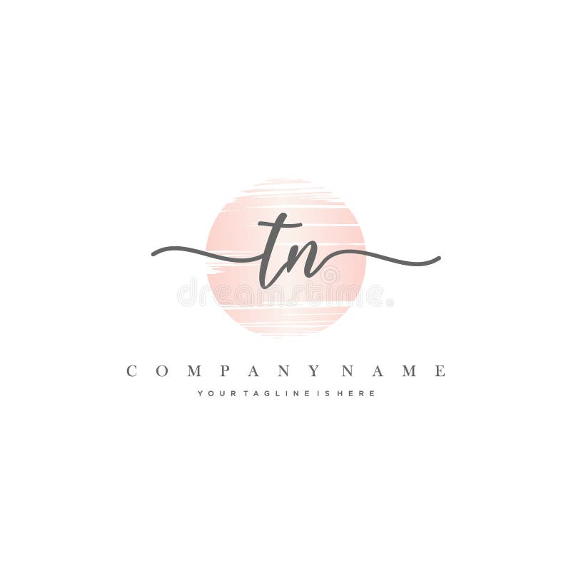 TN Initial Letter Handwriting Logo Hand Drawn Template Vector. Stock ...