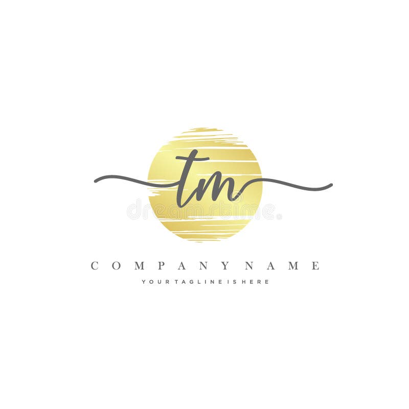 TM Initial Letter Handwriting Logo Hand Drawn Template Vector. Stock ...