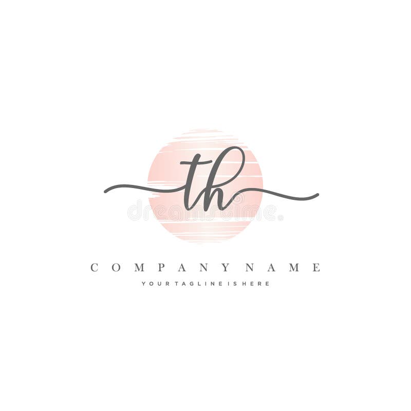 TH Initial Letter Handwriting Logo Hand Drawn Template Vector. Stock ...