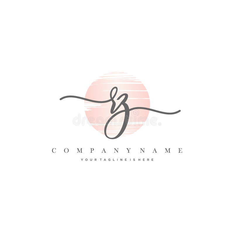 RZ Initial Letter Handwriting Logo Hand Drawn Template Vector. Stock ...