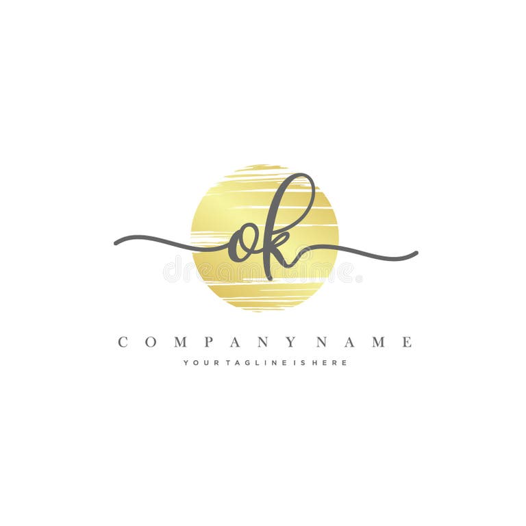 OK Initial Letter Handwriting Logo Hand Drawn Template Vector. Stock ...