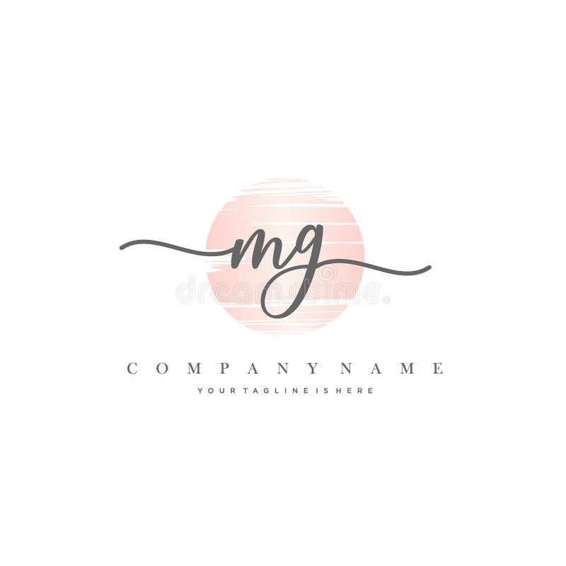 MG Initial Letter Handwriting Logo Hand Drawn Template Vector. Stock ...