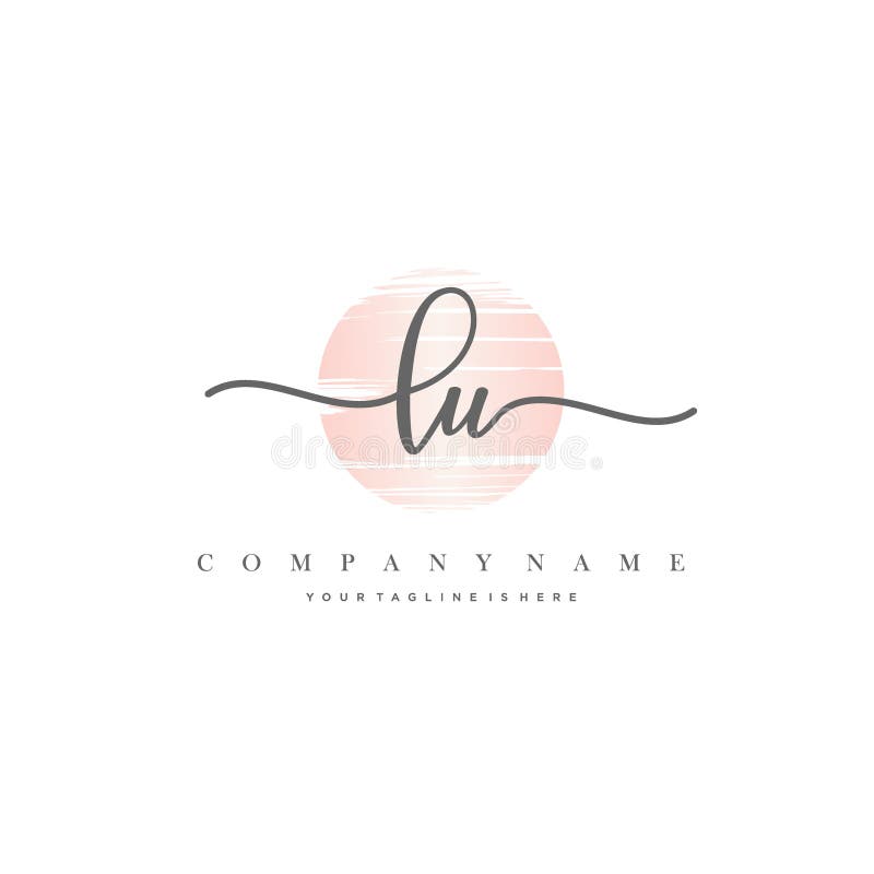 LU Initial Letter Handwriting Logo Hand Drawn Template Vector. Stock ...
